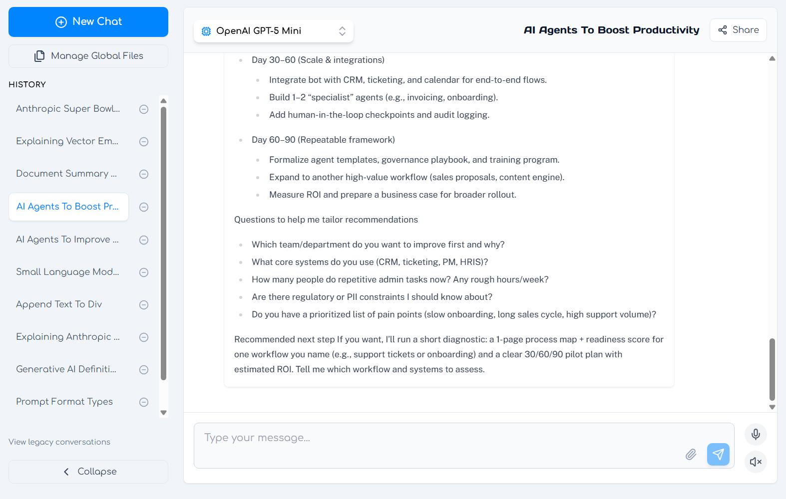 Using the OC Chat Console » One-Click AI